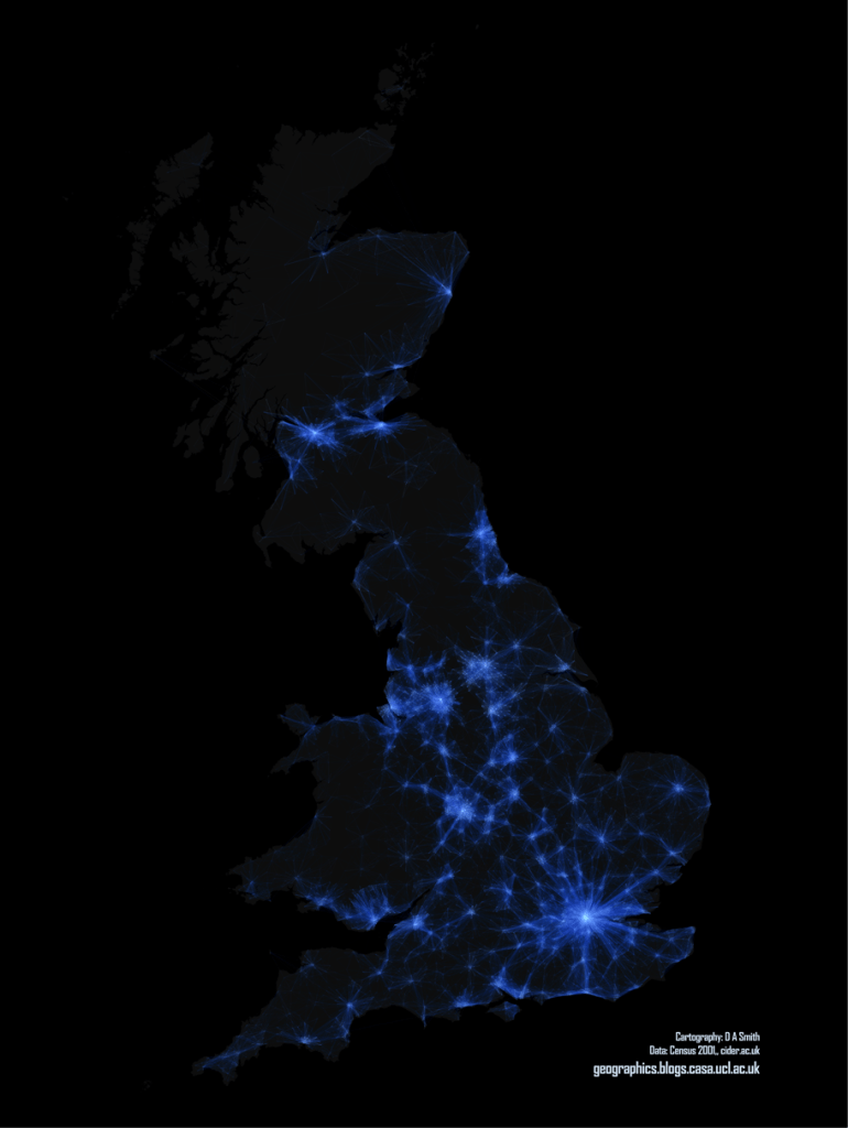 Visualising Flows: Great Britain Journey-to-Work – CityGeographics