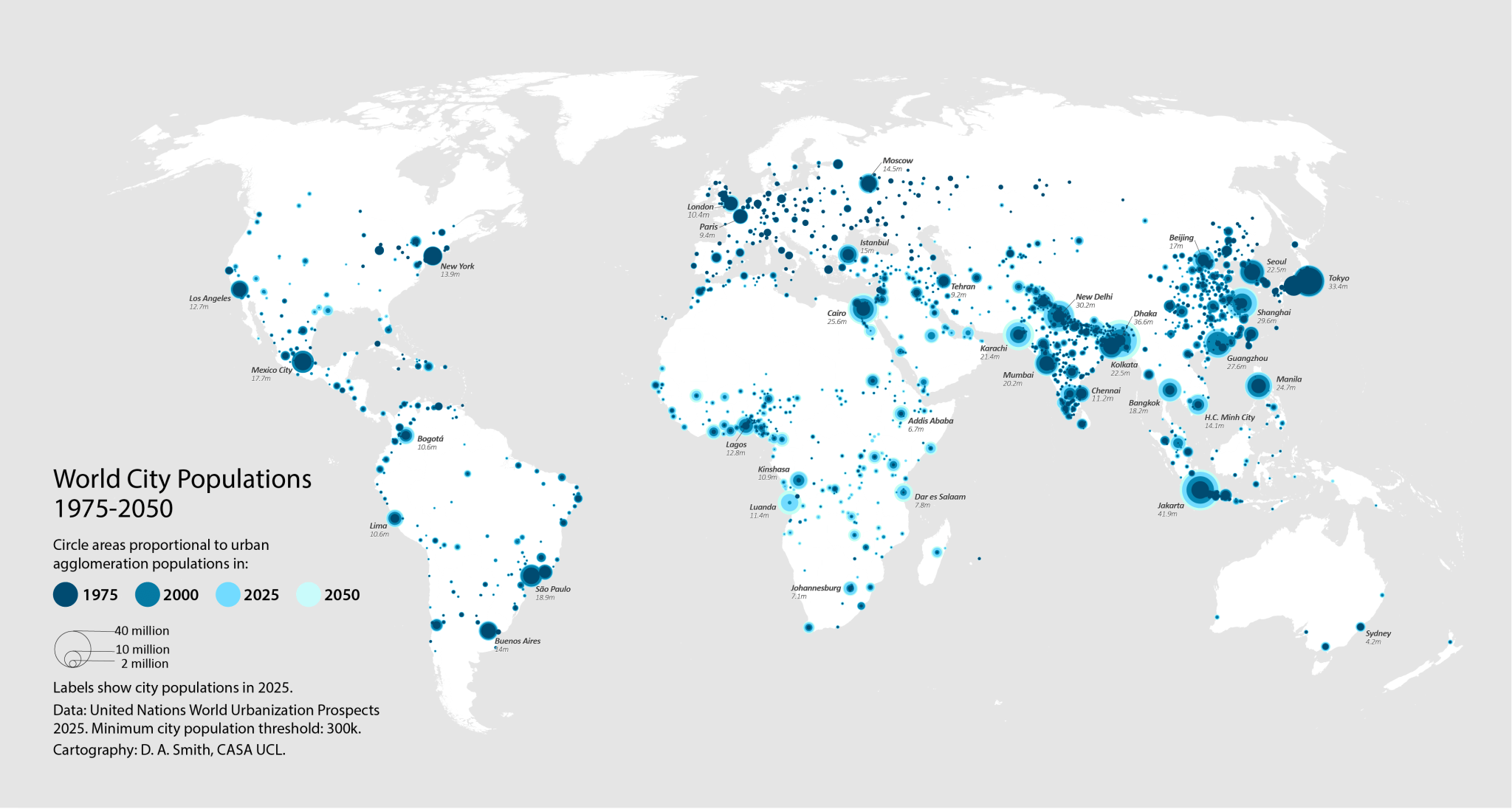 World City Population Map Update with the New World Urbanization ...